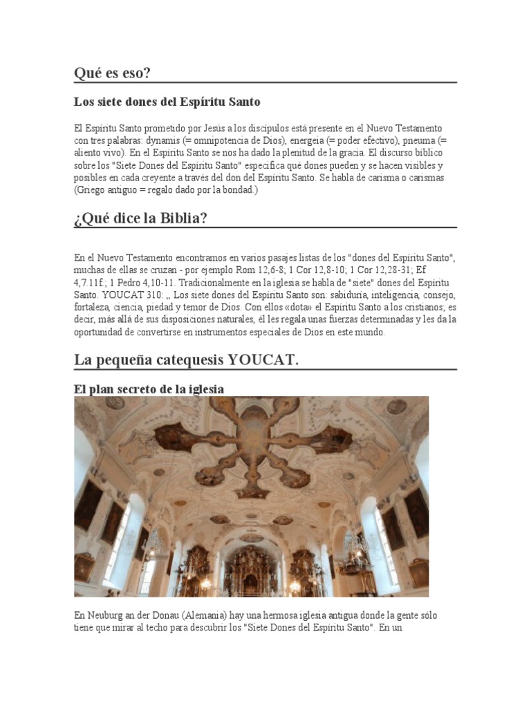 Dones y Frutos | PDF | espíritu Santo | Iglesia Católica