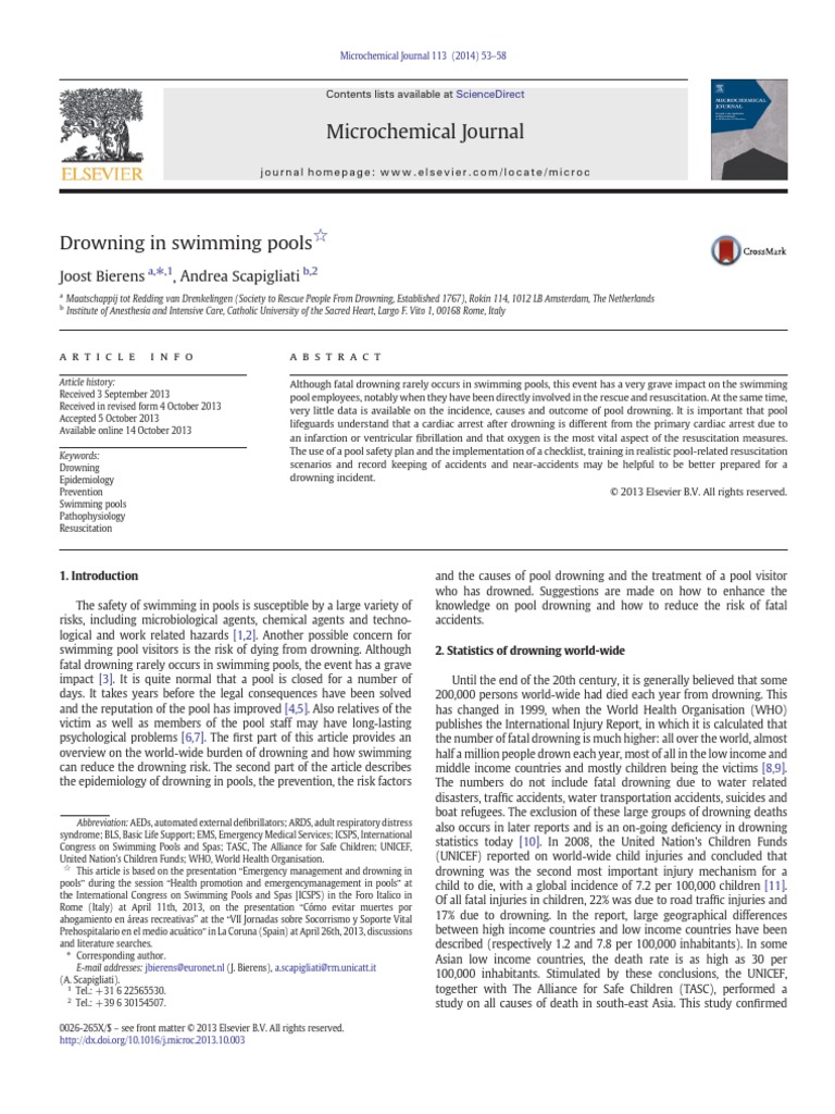 Drowning in Swimming Pools | PDF | Cardiopulmonary Resuscitation ...