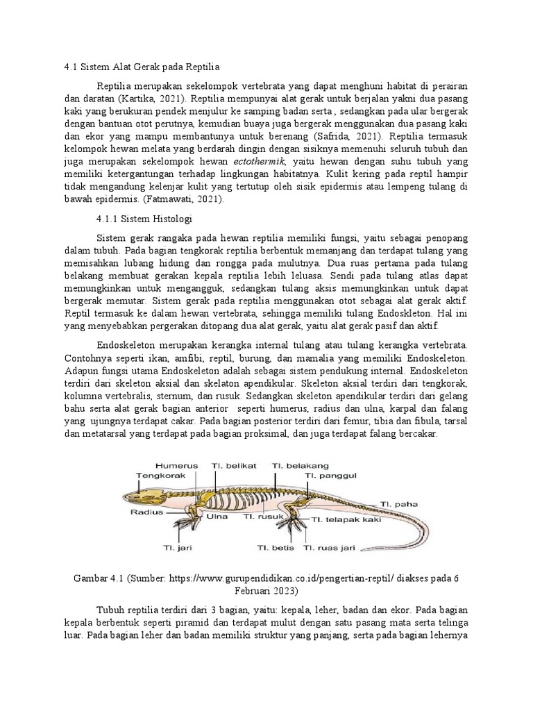 Sistem Alat Gerak Pada Reptil-1 | PDF