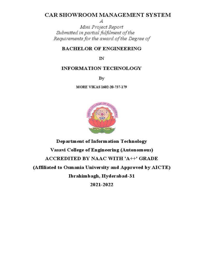 Car Showroom Management Report | PDF | Component Based Software Engineering | Class (Computer ...