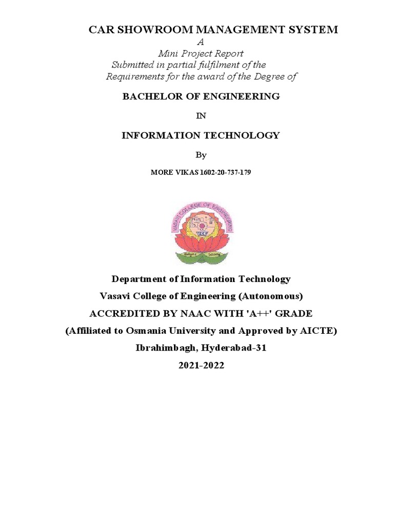 Car Showroom Management Project | PDF | Class (Computer Programming ...