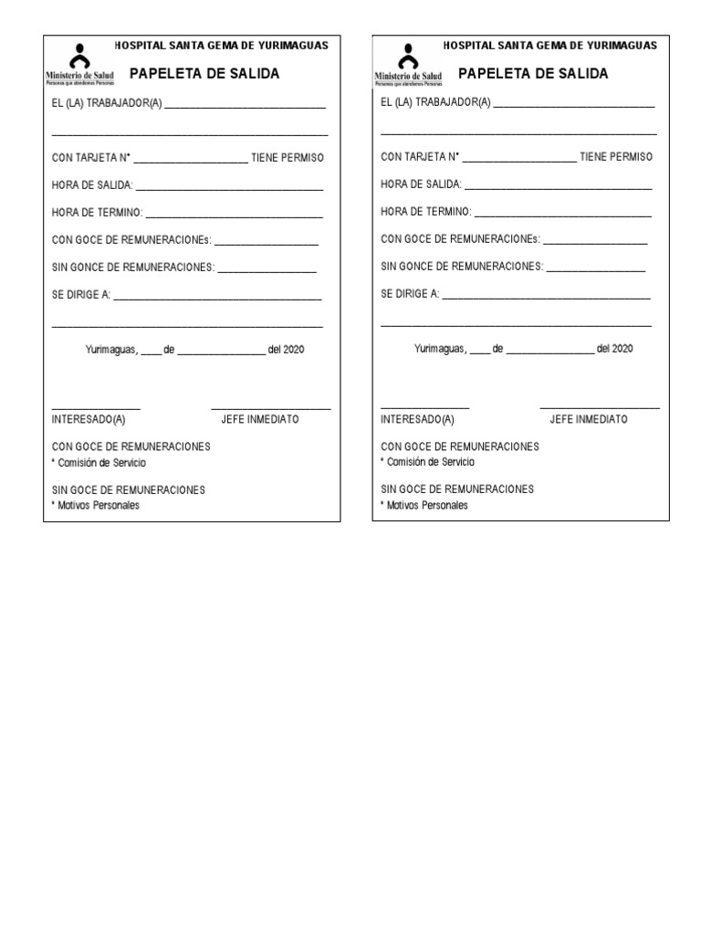 Papeleta de Salida | PDF