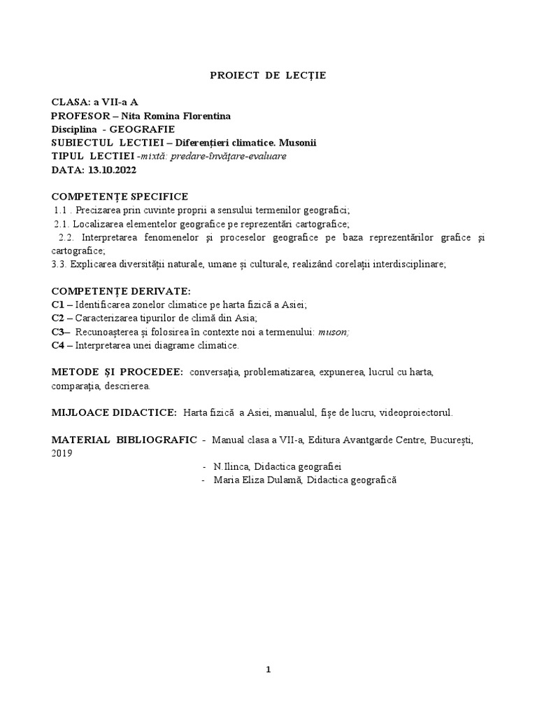 Diferentieri Climatice. Musonii | PDF