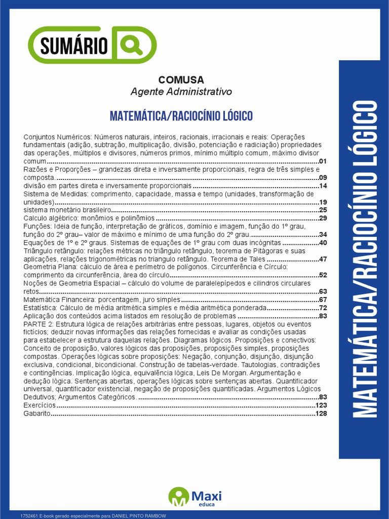 02 Matematica Raciocinio Logico | PDF