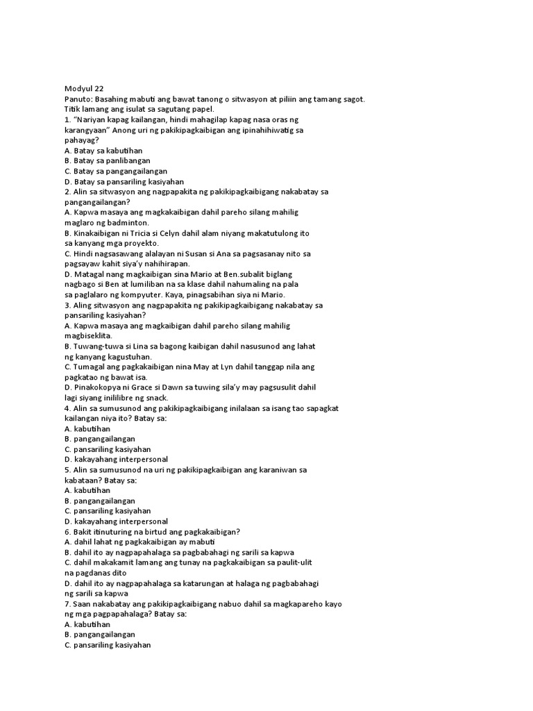 Esp Assessment Part Ii | PDF