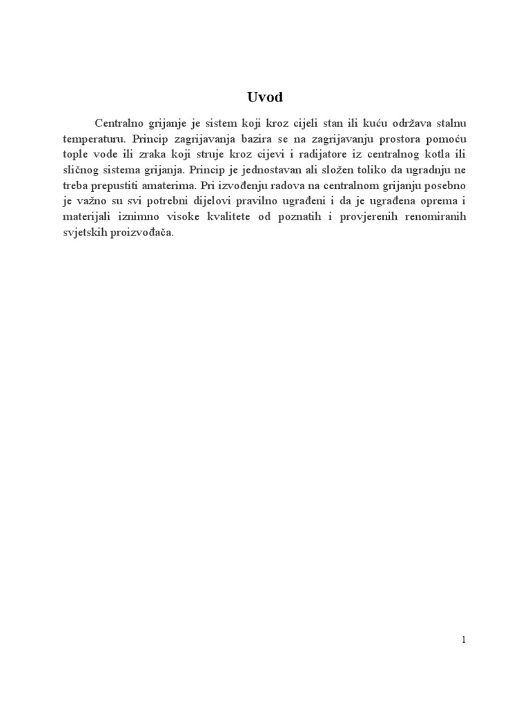 Centralno Grijanje | PDF