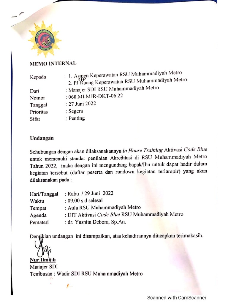 Undangan IHT Code Blue | PDF