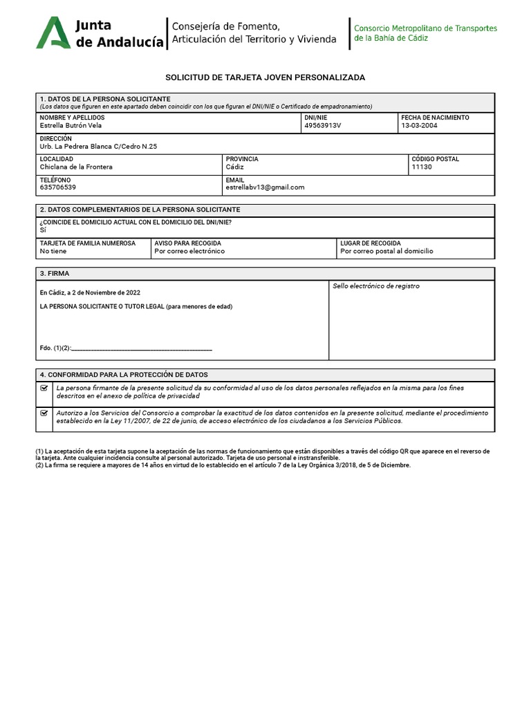 Documento Solicitud | PDF