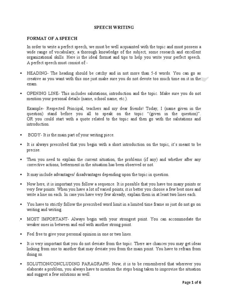 B4. Speech Writing | Download Free PDF | Hygiene | Literacy