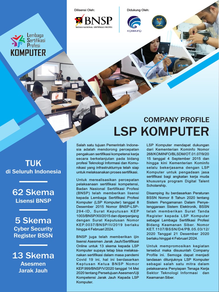 Company Profil LSP Komputer 2021 Pa OPAN Ok | PDF