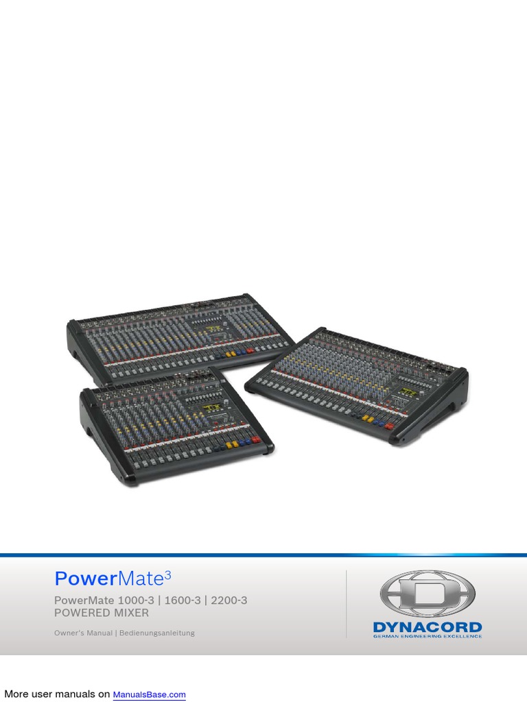 Powermate 1000-3 - 1600-3 - 2200-3 Powered Mixer | PDF