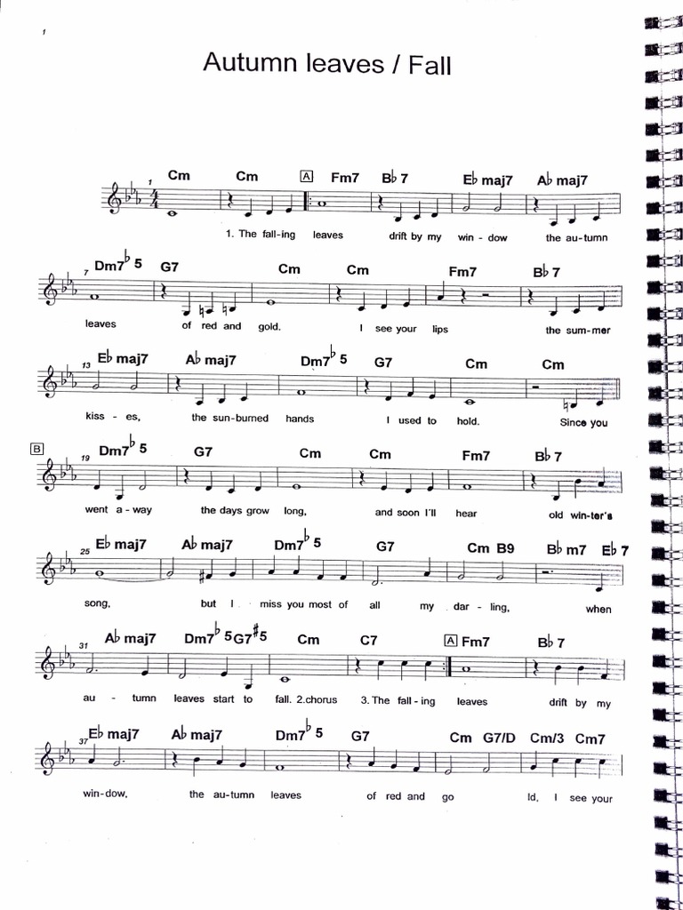 Autumn Leaves Song Lyrics and Chords | PDF