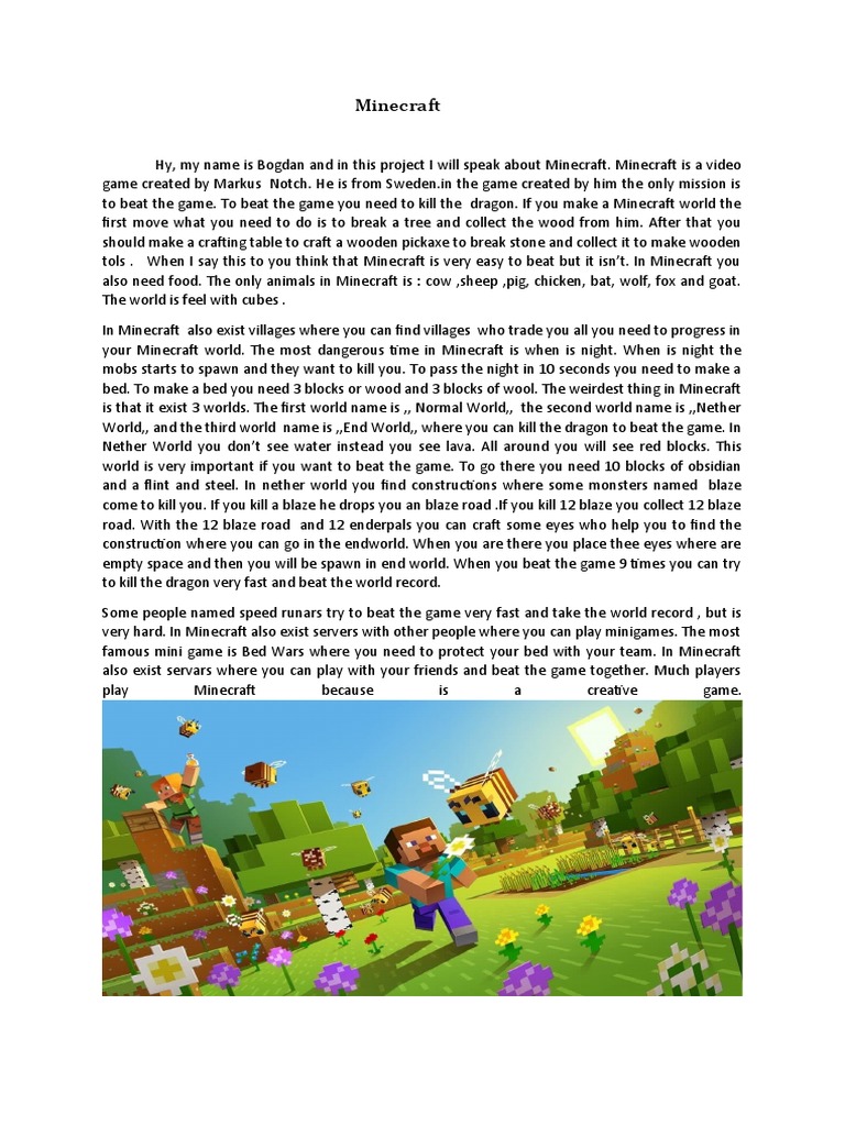 MInecraft Project | PDF | Minecraft