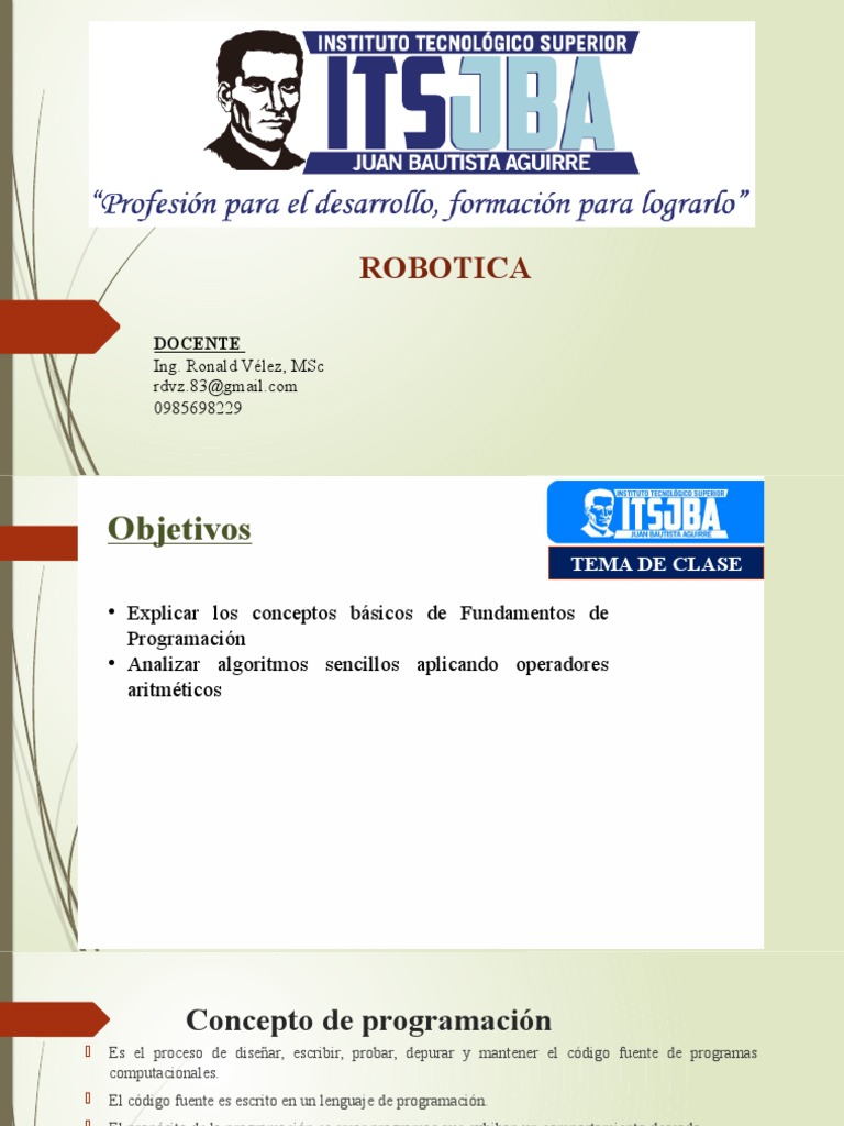 Robotica Conceptos Programacion | PDF | Lenguaje de programación | Programación de computadoras