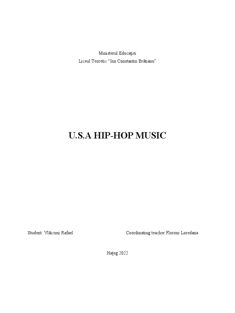 Usa Hip-Hop Music | Download Free PDF | Hip Hop Music | Musical Subcultures