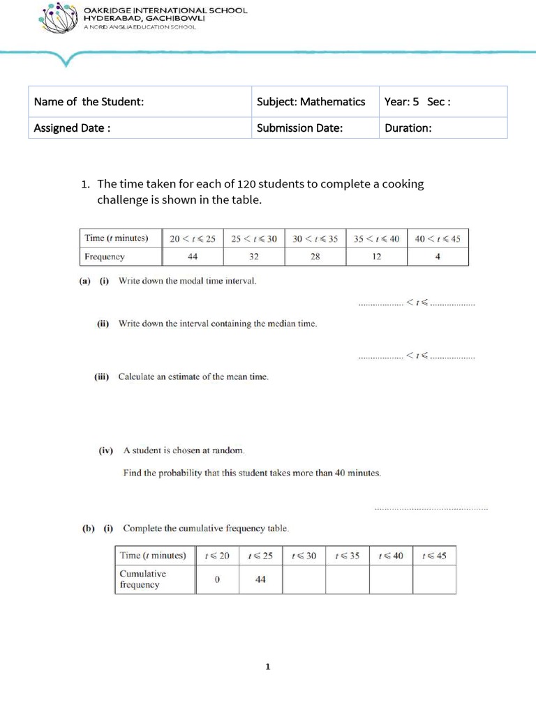 Myp 5 Mock Paper | PDF