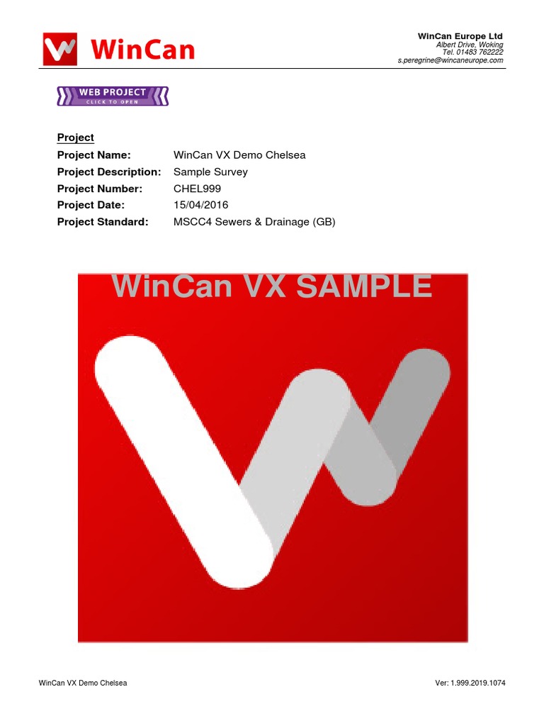 WinCan VX Demo Chelsea Rehab | PDF | Fracture | Sewerage