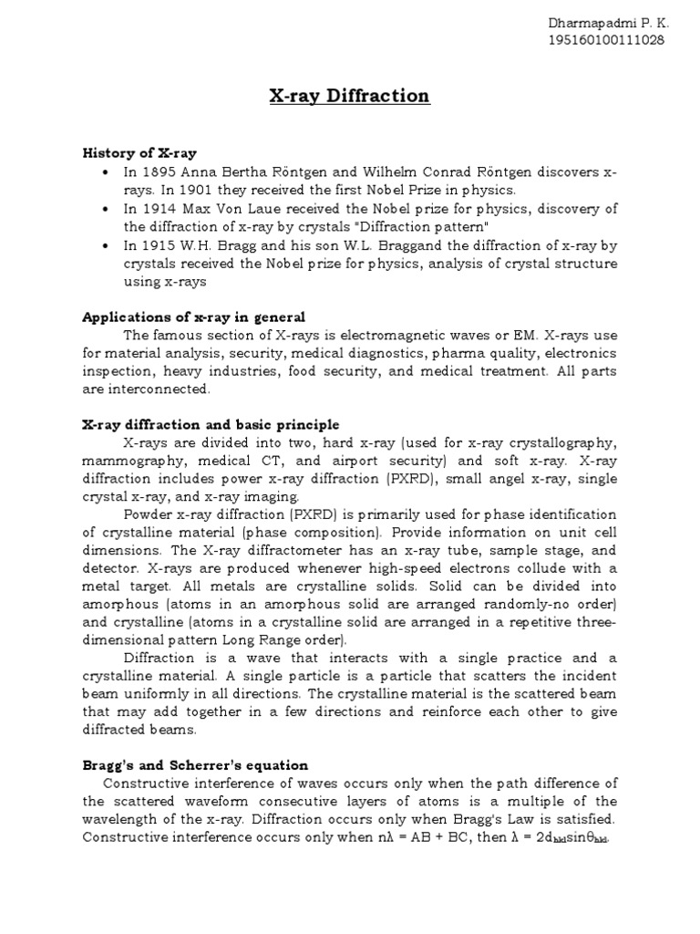 XRD Analysis: A Concise Guide to X-Ray Diffraction Techniques | PDF | X Ray Crystallography ...