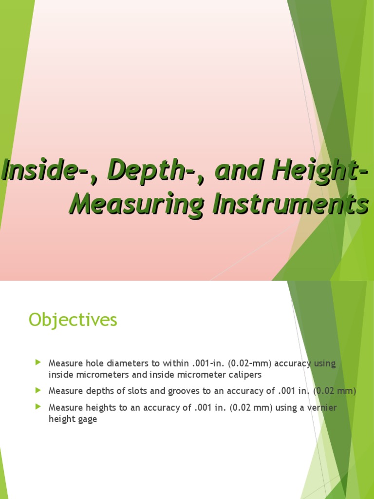 Inside-, Depth-, and Height-Measuring Instruments | PDF | Measuring ...