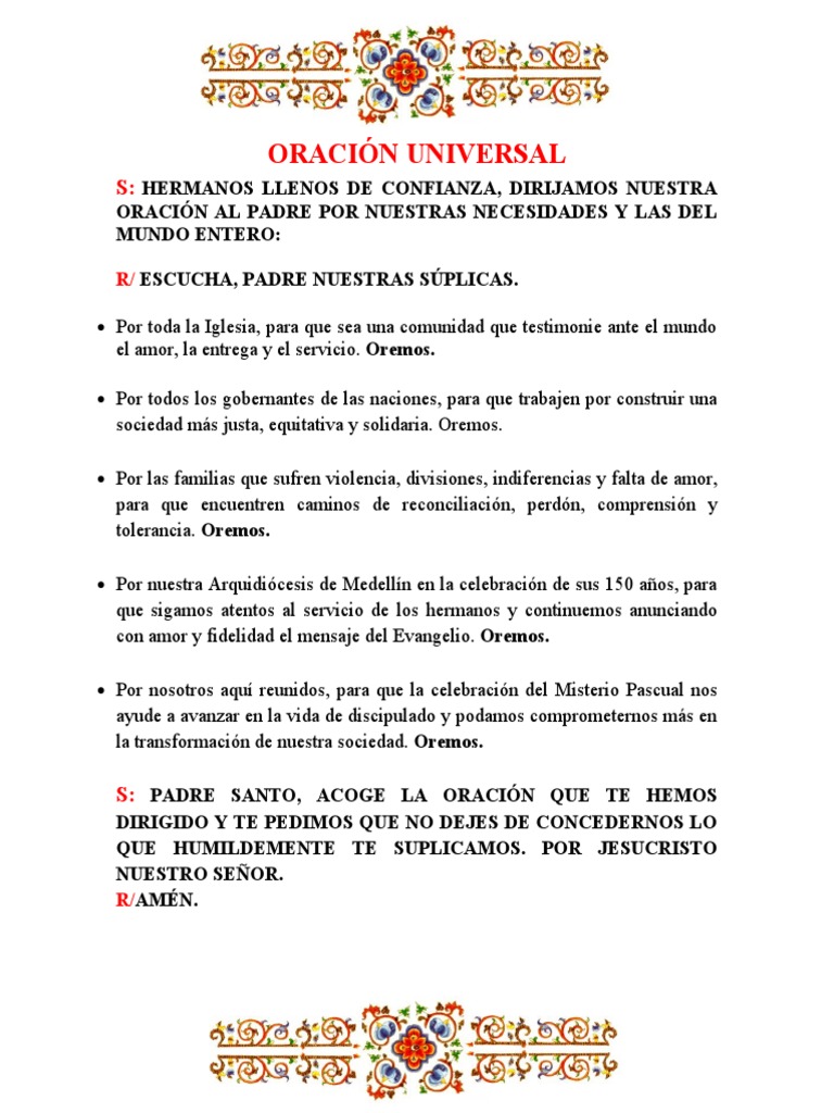 Oración Universal por la Sede | PDF