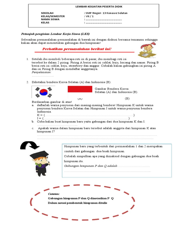 LKPD MATEMATIKA KLS 7 Himpunan Part 6 | PDF