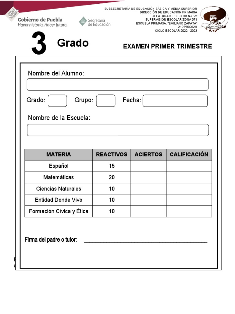 Examen Primer Trimestre 3° | PDF | Articulación | Esqueleto