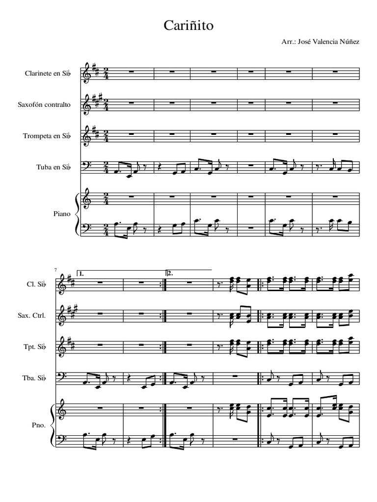 Cariñito-Partitura - y - Partes - PDF Versión 1 | PDF
