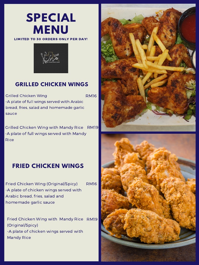 Chicken Wings Menu | PDF