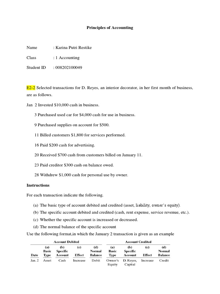 POA Assignment Week 4 | PDF | Debits And Credits | Financial Economics
