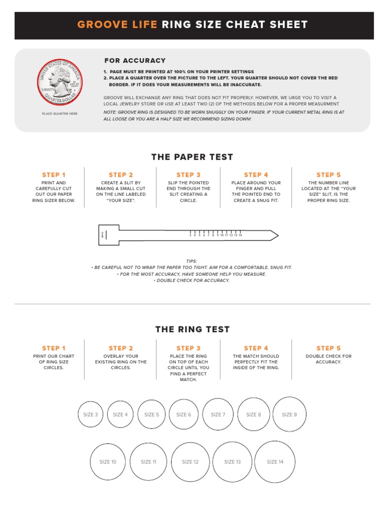 Ring Size CheatSheet2021 | PDF | Softlines (Retail)