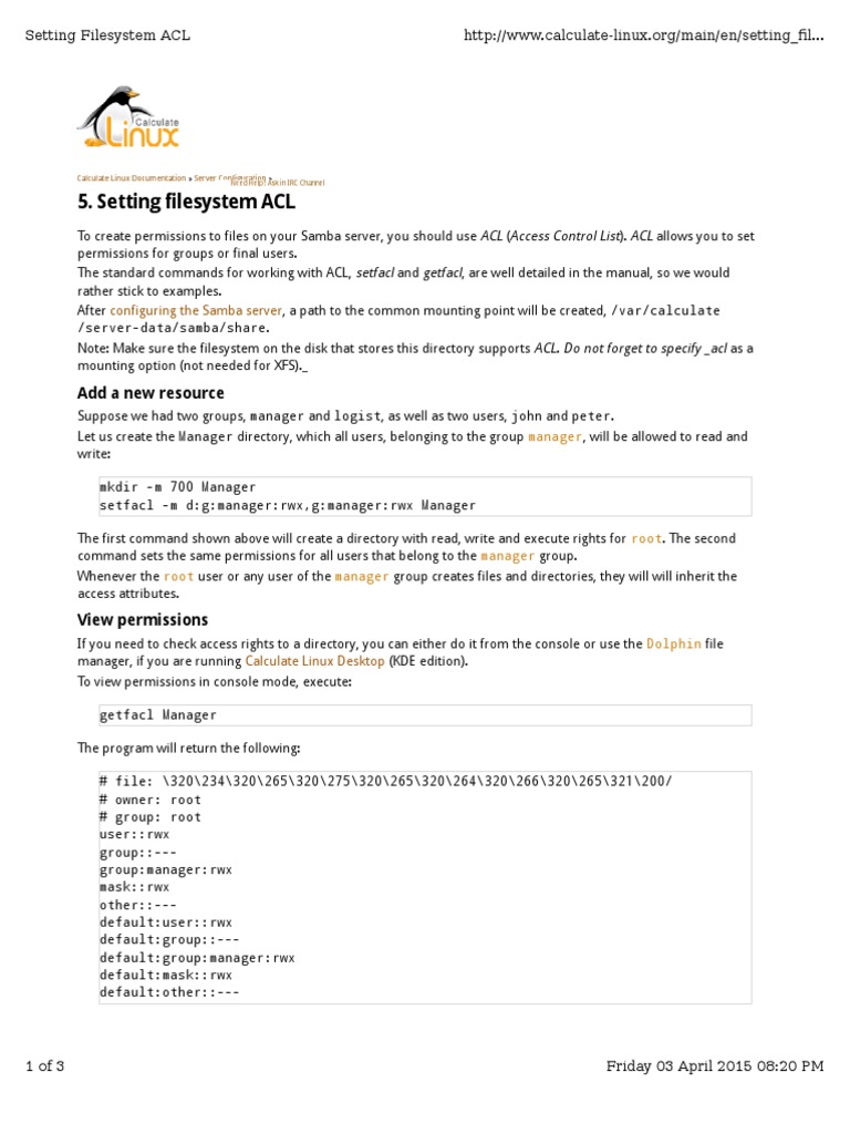 Setting Filesystem Acl Add A New Resource Pdf Directory Computing Computer File 5456