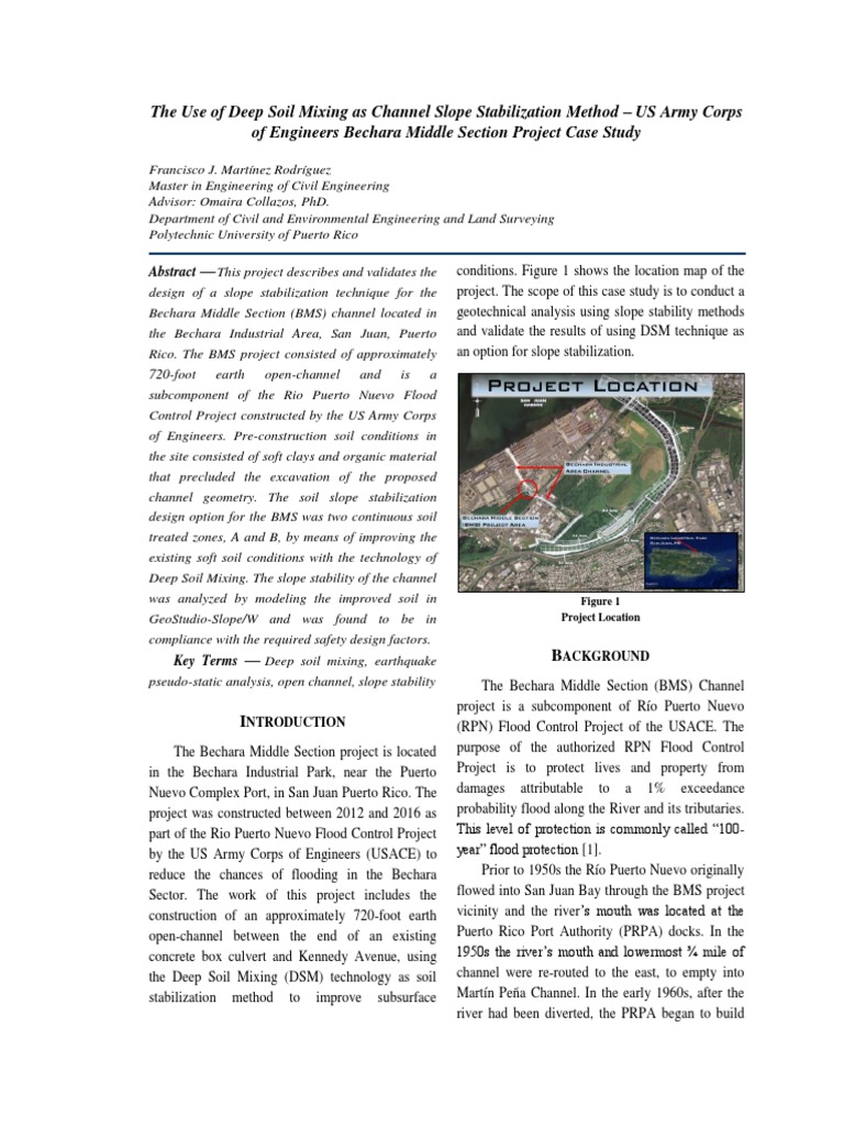 The Use of Deep Soil Mixing As Channel Slope Stabilization Method - US ...