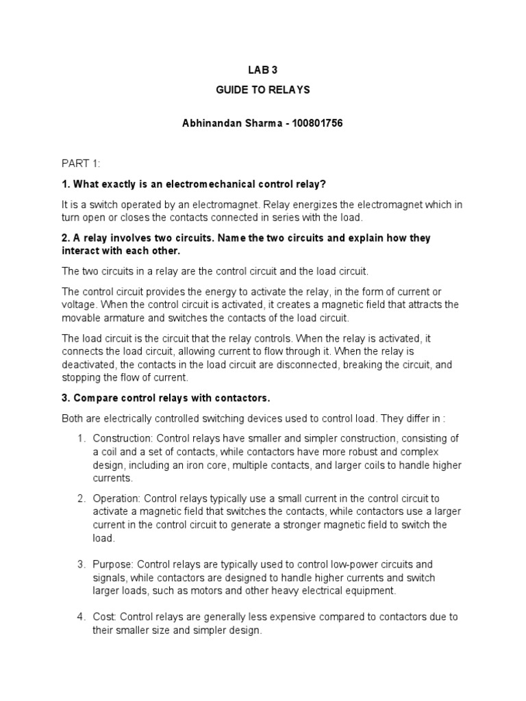 Guide To Relays | PDF | Relay | Switch
