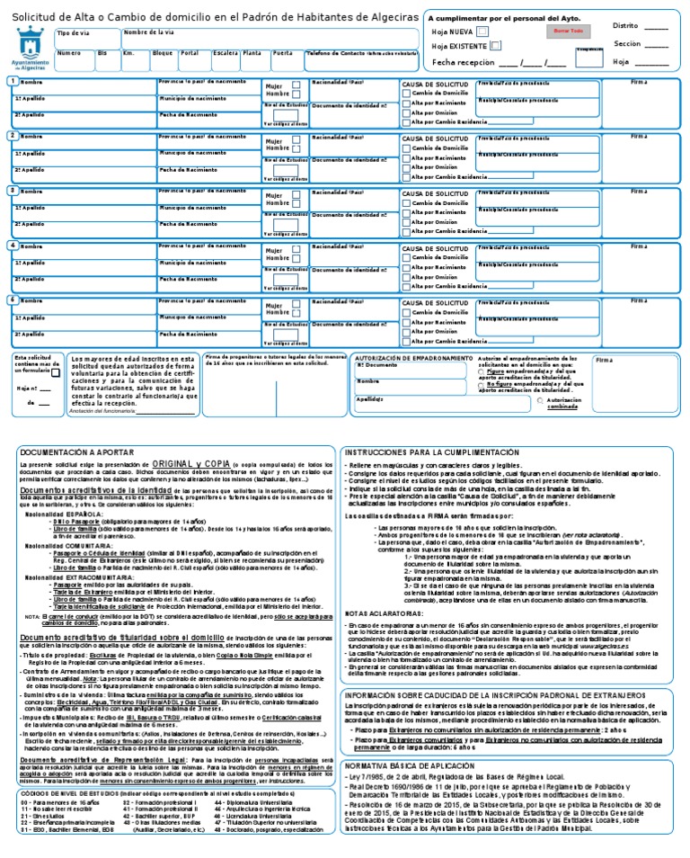 Padron Formulario Completo | PDF