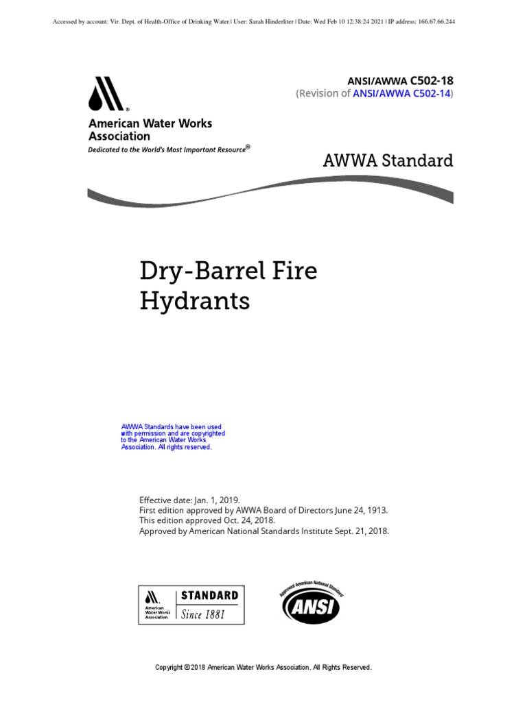 Awwa C502-18-20210225134028 | PDF | Screw | Pipe (Fluid Conveyance)