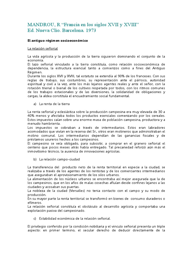 MANDROU FRANCIA EN LOS SIGLOS XVII y XVIII | Descargar gratis PDF ...