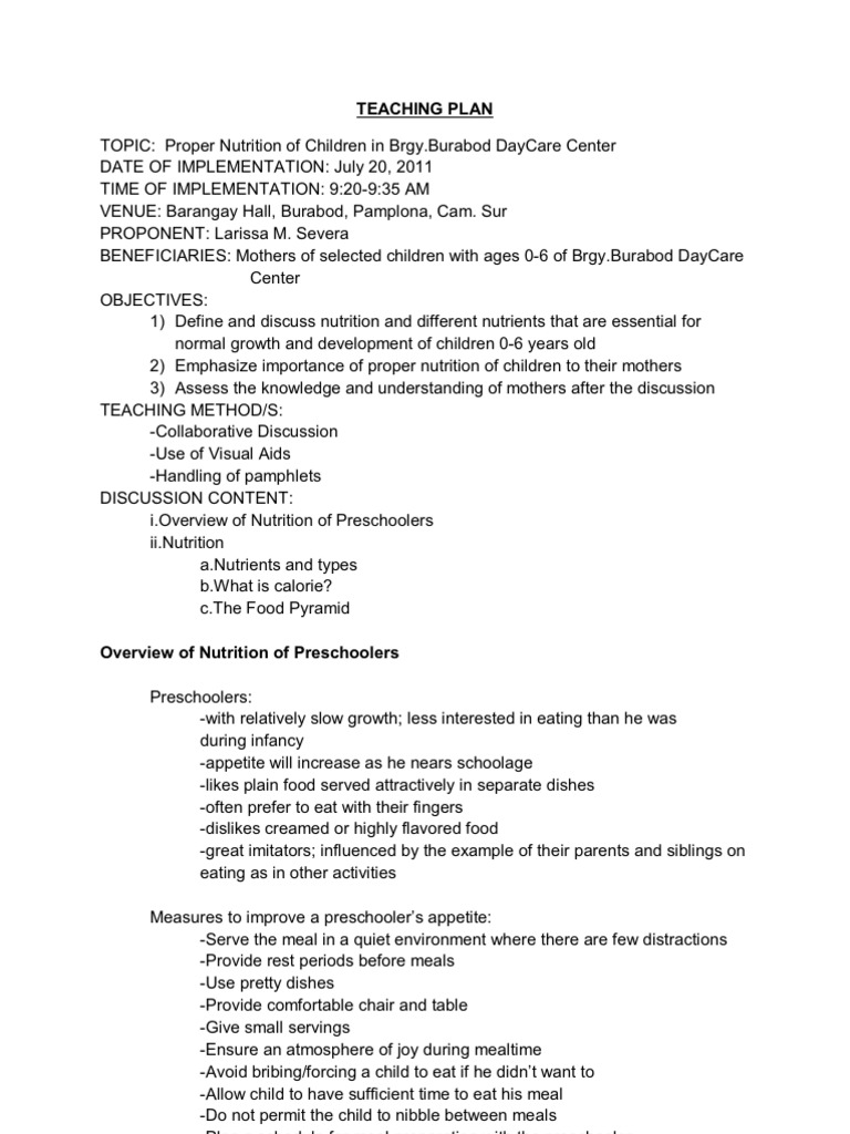 Teaching Plan | PDF | Lifestyle