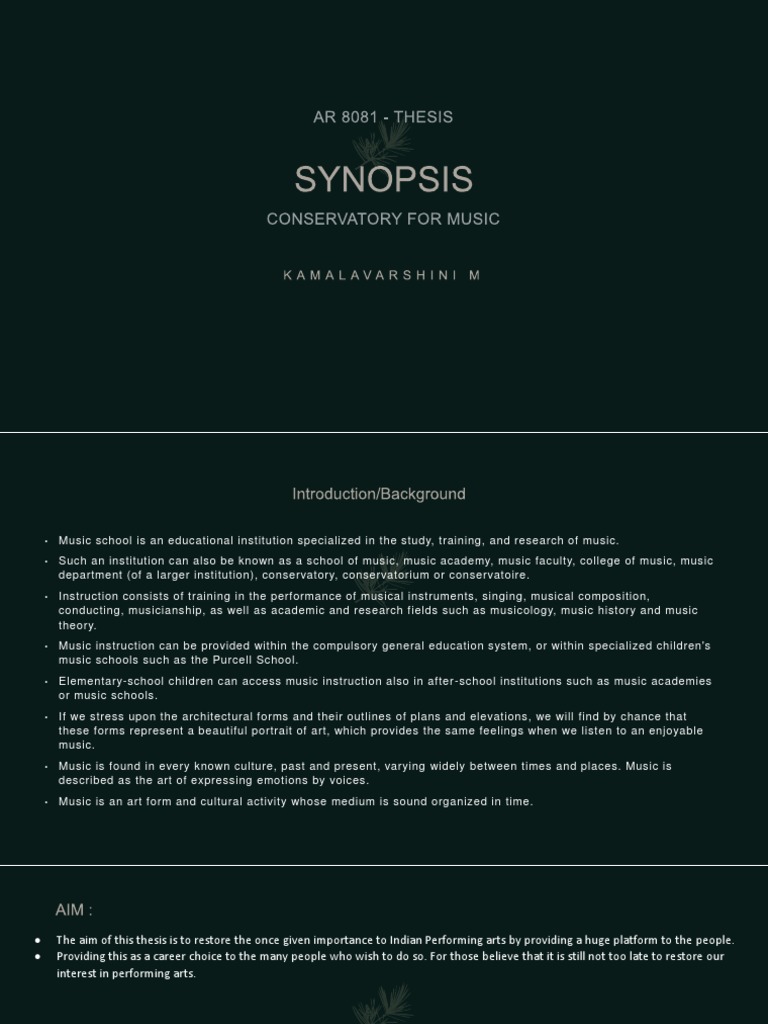 CONSERVATORY FOR MUSIC THESIS New | PDF