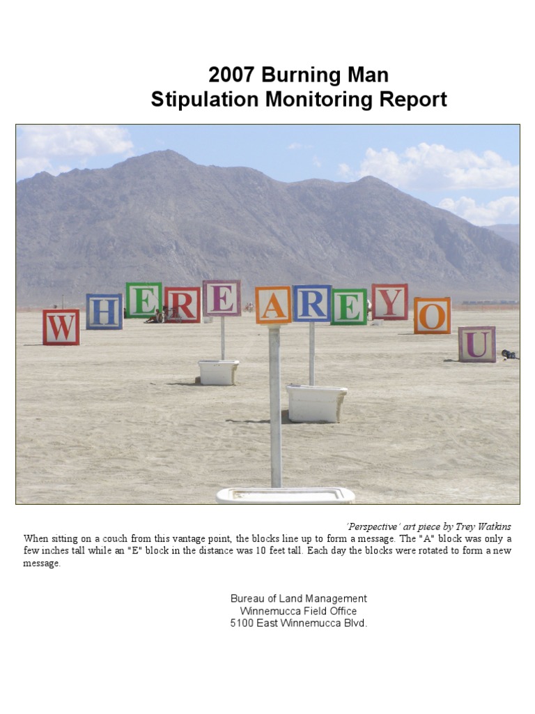 2007 Burning Man Stipulation Monitoring Report | PDF | Traffic | Airport