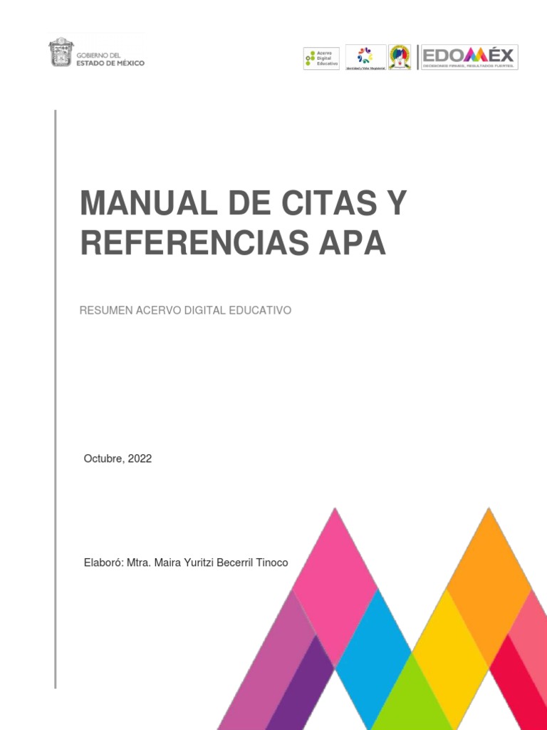 Manual de Citas y Referencias APA, ADE, 061022 | PDF | Estilo apa | Comillas