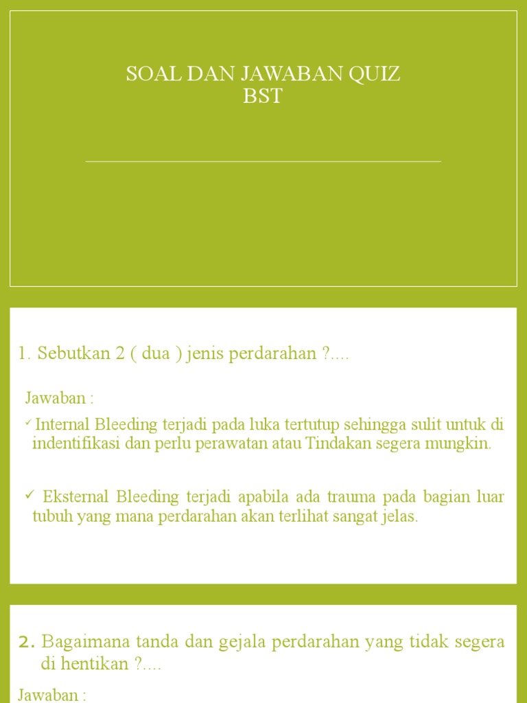 Soal Dan Jawaban Quiz BST An. BUDIMAN | PDF