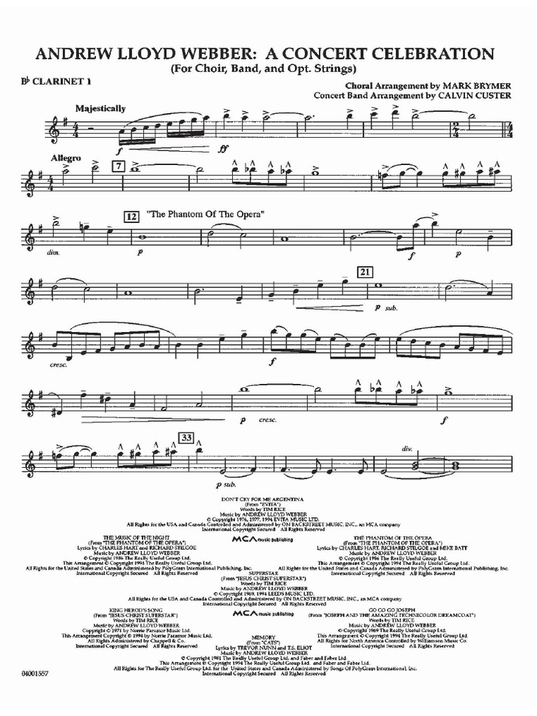 Andrew Lloyd Webber A Concert Celebration - HAL LEONARD | PDF