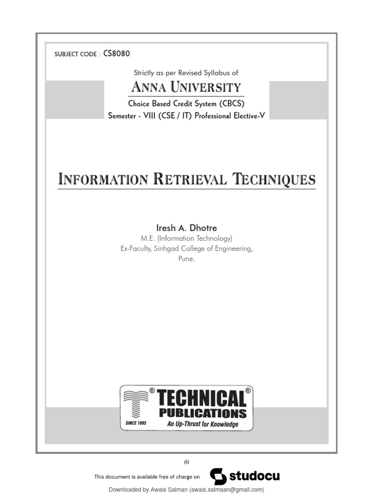 Information Retrieval Techniques by Iresh Dhotre | PDF | Information Retrieval | Search Engine ...
