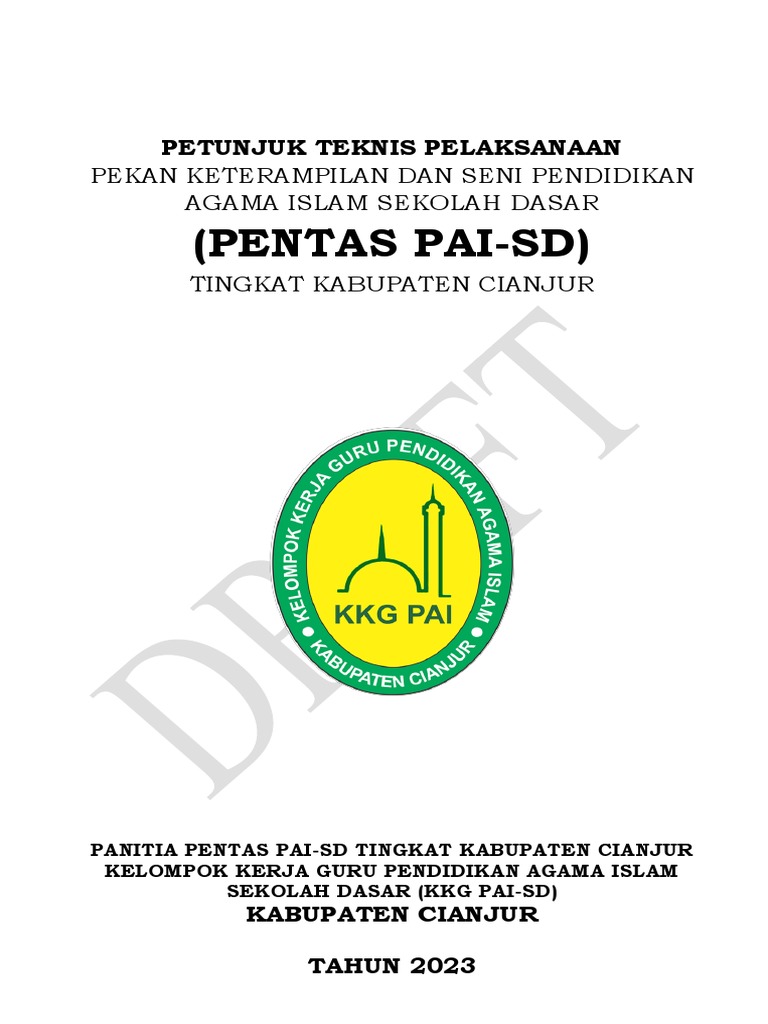 Draft Juknis Pentas Pai-Sd Tingkat Kabupaten Cianjur Tahun 2023 | PDF