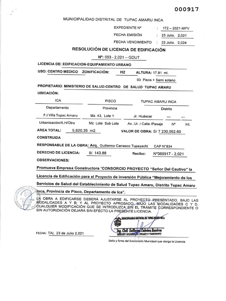 Resolucion Licencia Edificacion 20220128 114349 056 | PDF