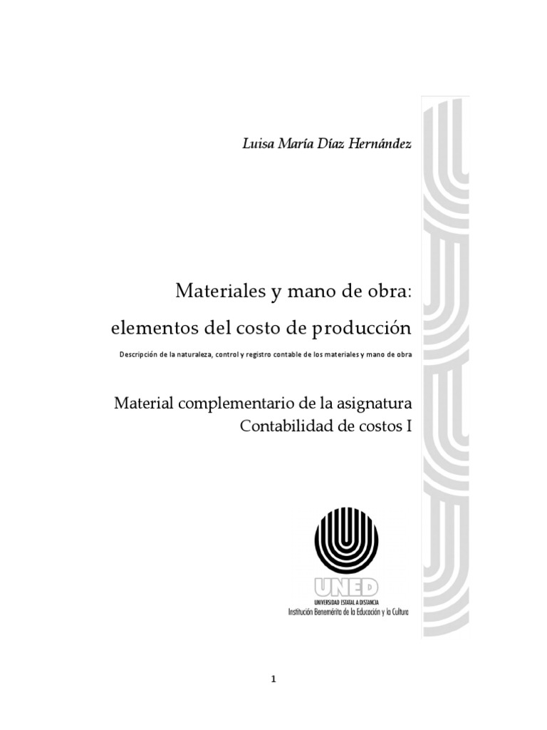 MATERIAL COMPLEMENTARIO CONTABILIDAD DE COSTOS I | PDF | Inventario | Costo