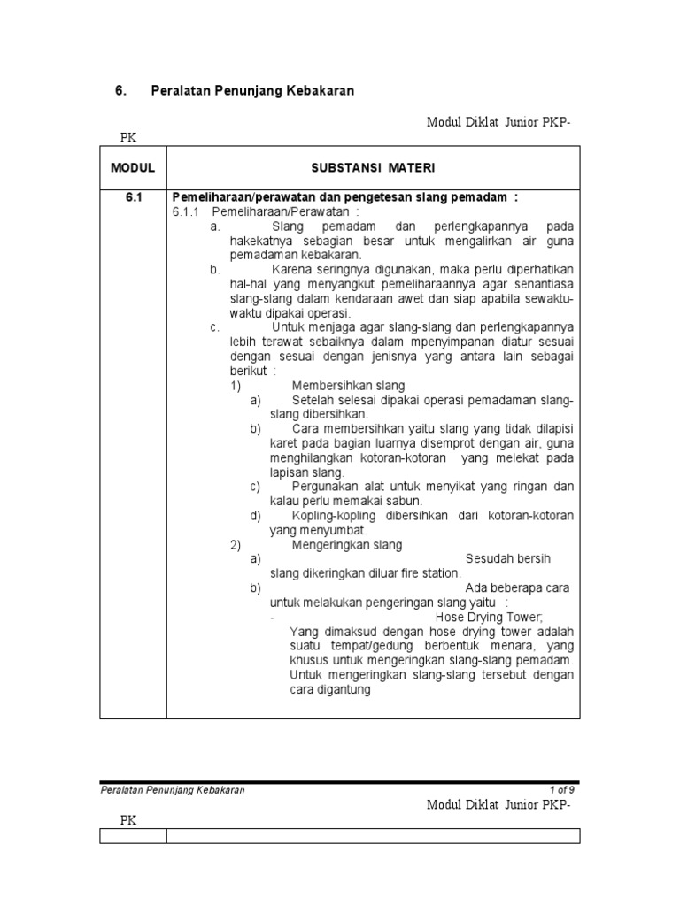 P Penunjang Kebakaran (Junior Modul) | PDF