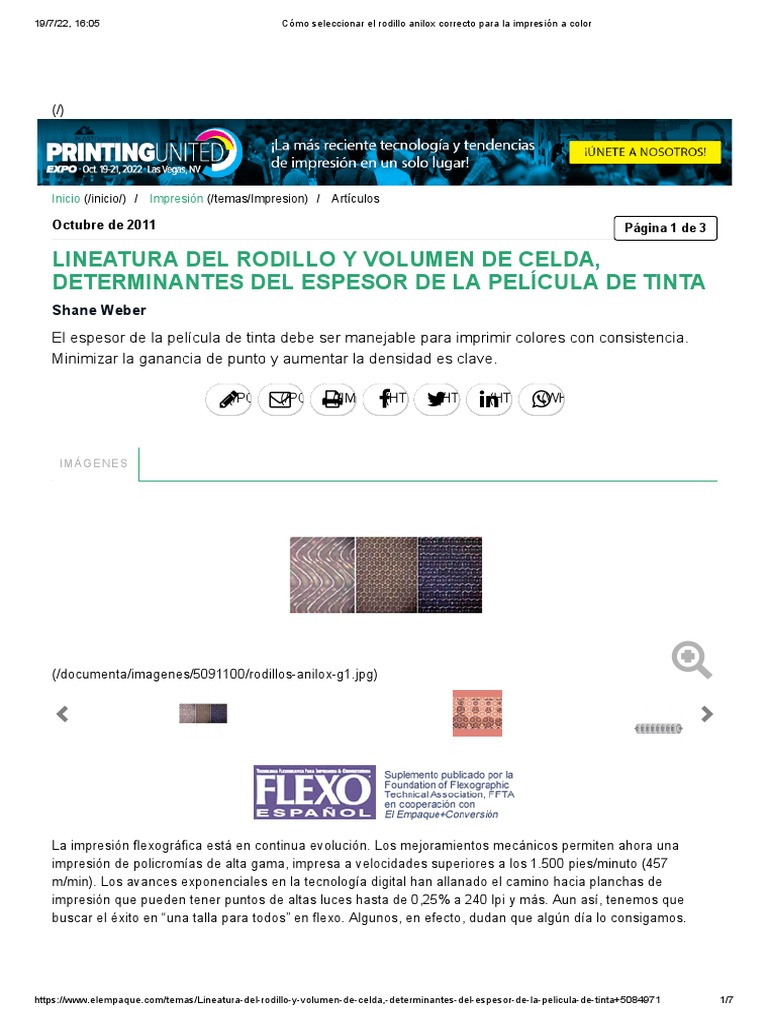 Lineatura Cilindro Anilox | PDF | Diseño de comunicacion | Diseño gráfico