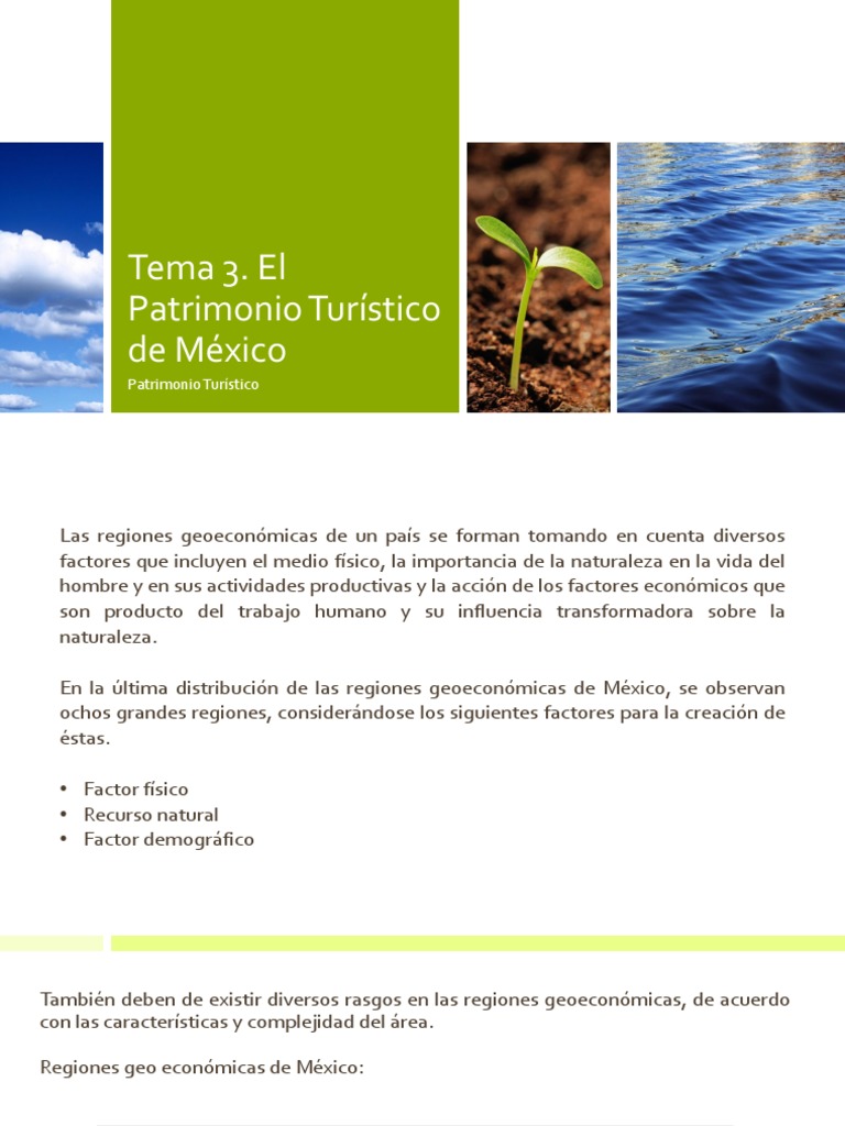 Tema 3. Patrimonio Turístico de México | PDF | México | América del Norte