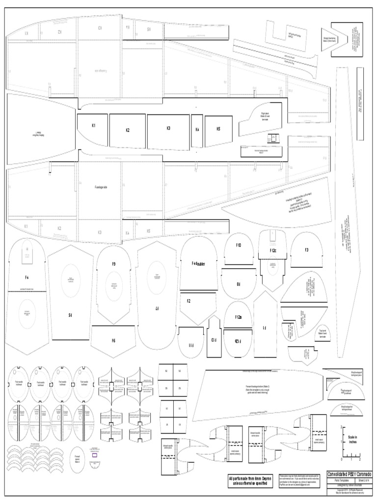 PB2Y Coronado Plans (Sheet 2 of 4, Parts Templates, ANSI E) | PDF ...